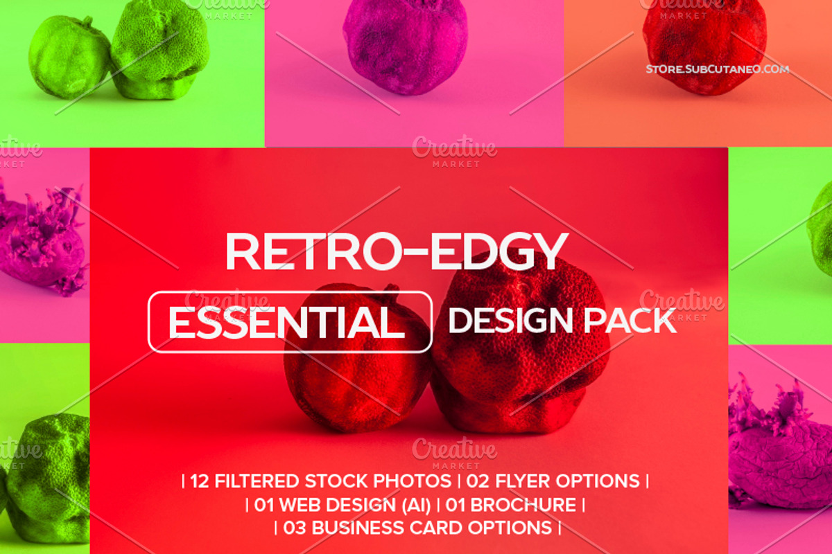 RETRO-EDGY ESSENTIAL DESIGN PACK, a Templates & Theme by SUBCUTANEO ...