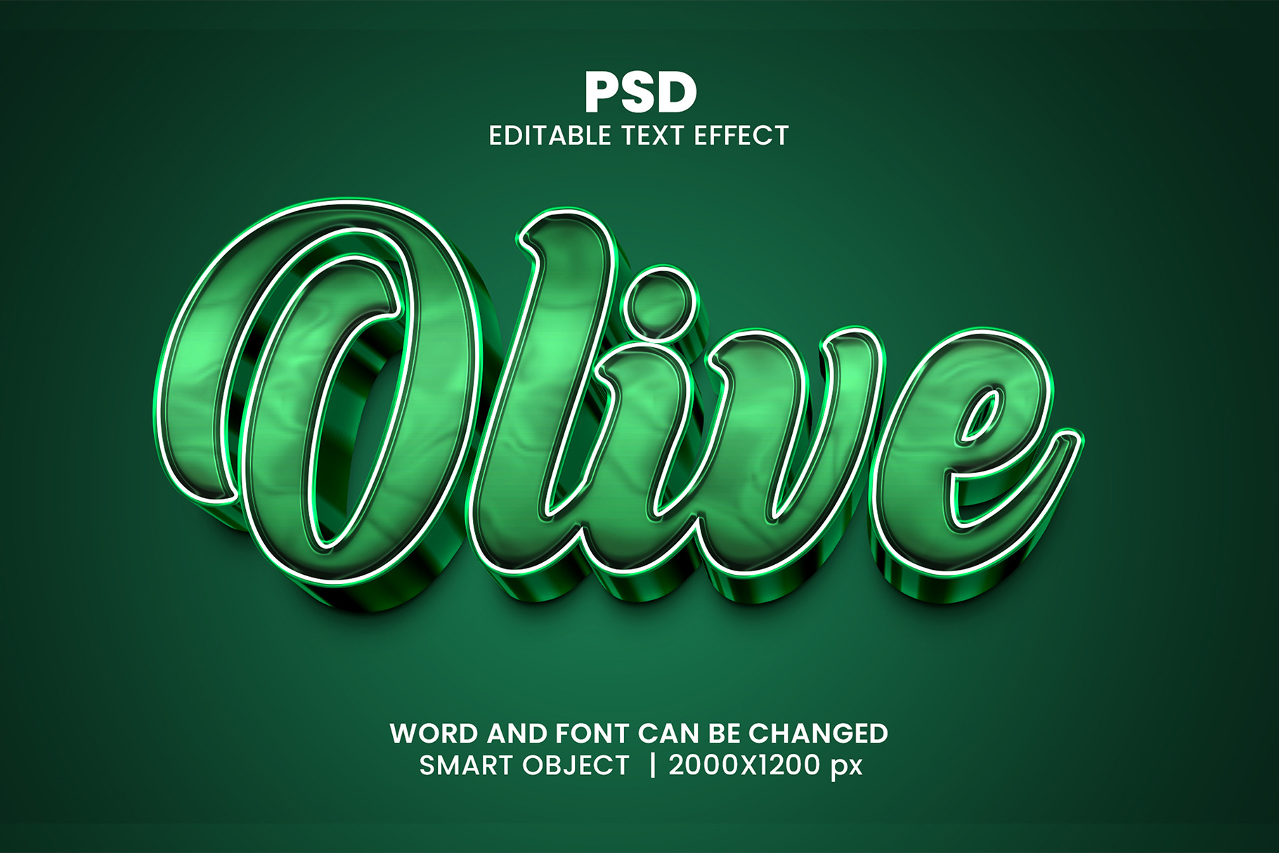 Olive 3d Editable Psd Text Effect, a Layer Style Add-On by bdrobin ...