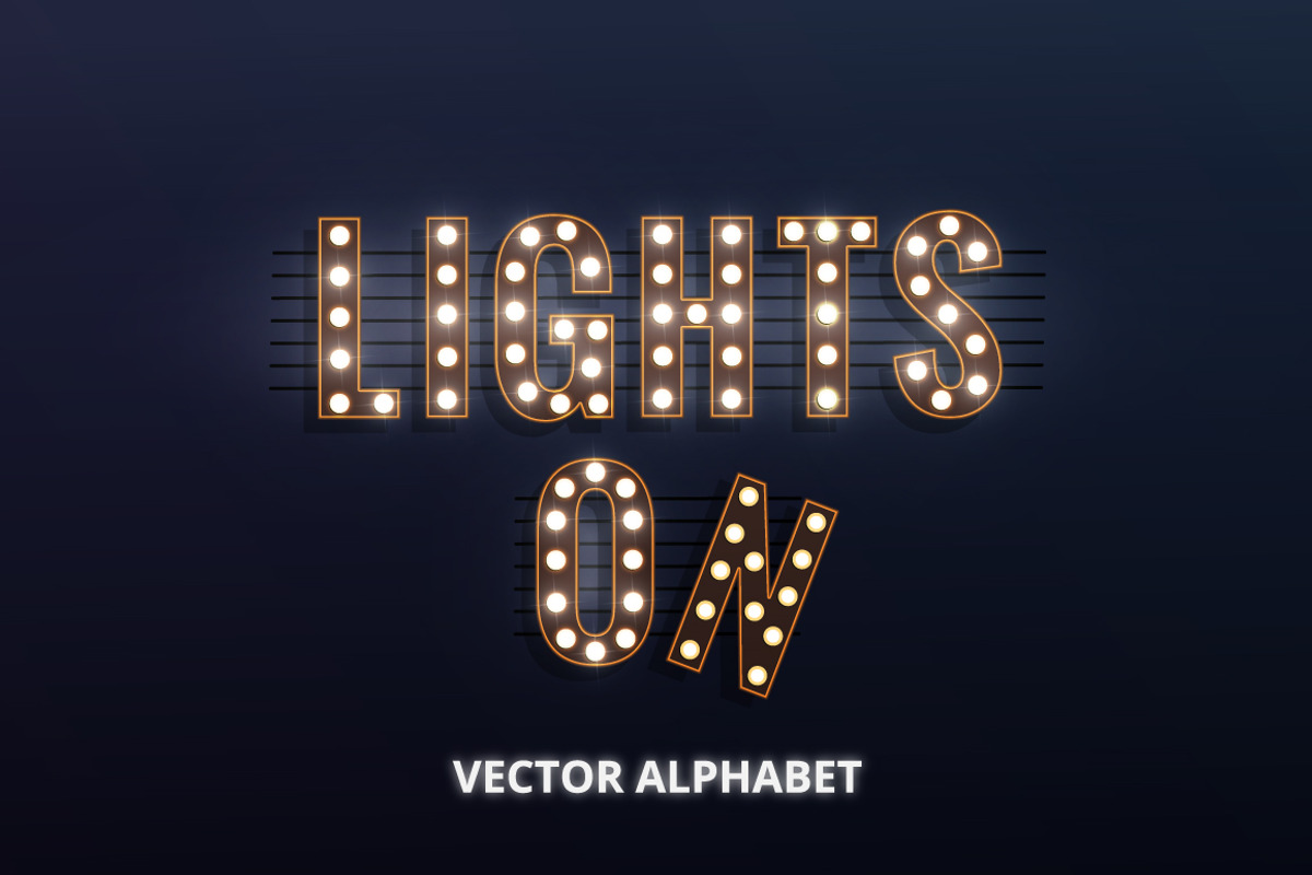 Lights On! Vector and PNG alphabet, a Graphic by Max Letters