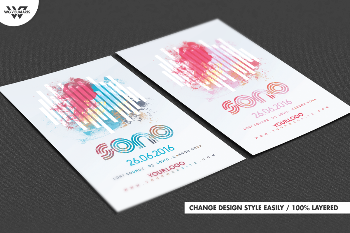 ABSTRACT ART Flyer Template, a Flyer Template by WG DESIGN
