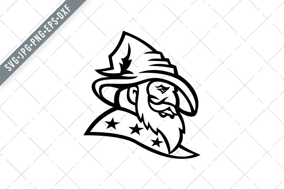 Wizard Warlock or Sorcerer SVG, an Illustration by patrimonio