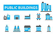 20 public buildings icons, an Outline Icon by urban icon
