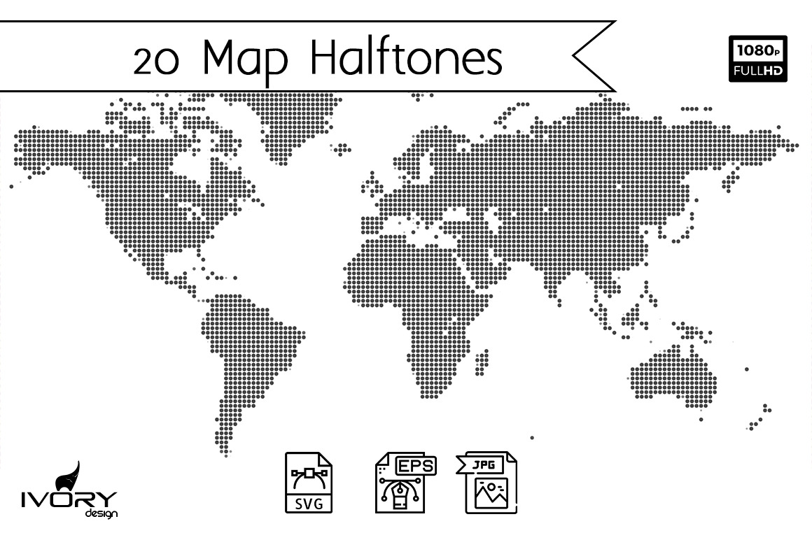 Map World Halftone Seamless Pattern, a Pattern Graphic by rogeriomarcos