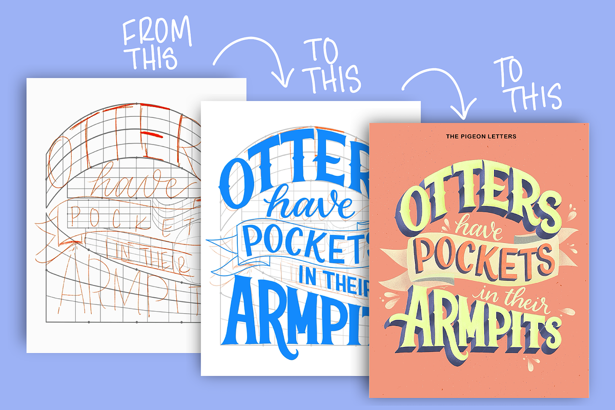 Procreate Lettering Template Grids, a Brush Add-On by The Pigeon Letters