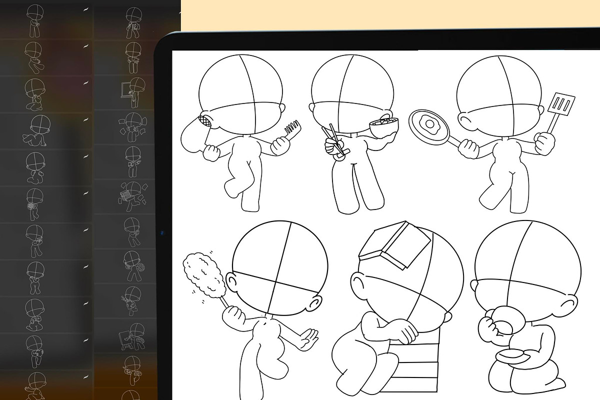 500 Base chibi Procreate body pose