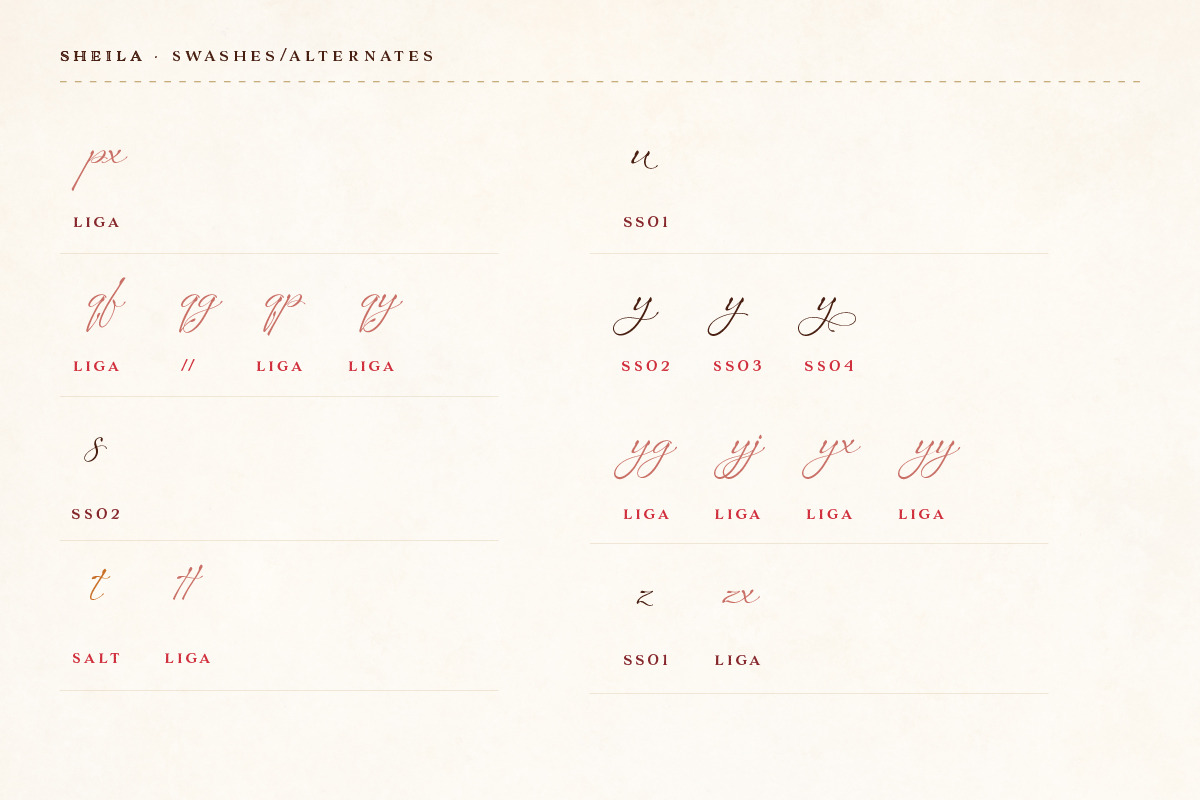 Sheila Bold, a Script Font by Laura Worthington