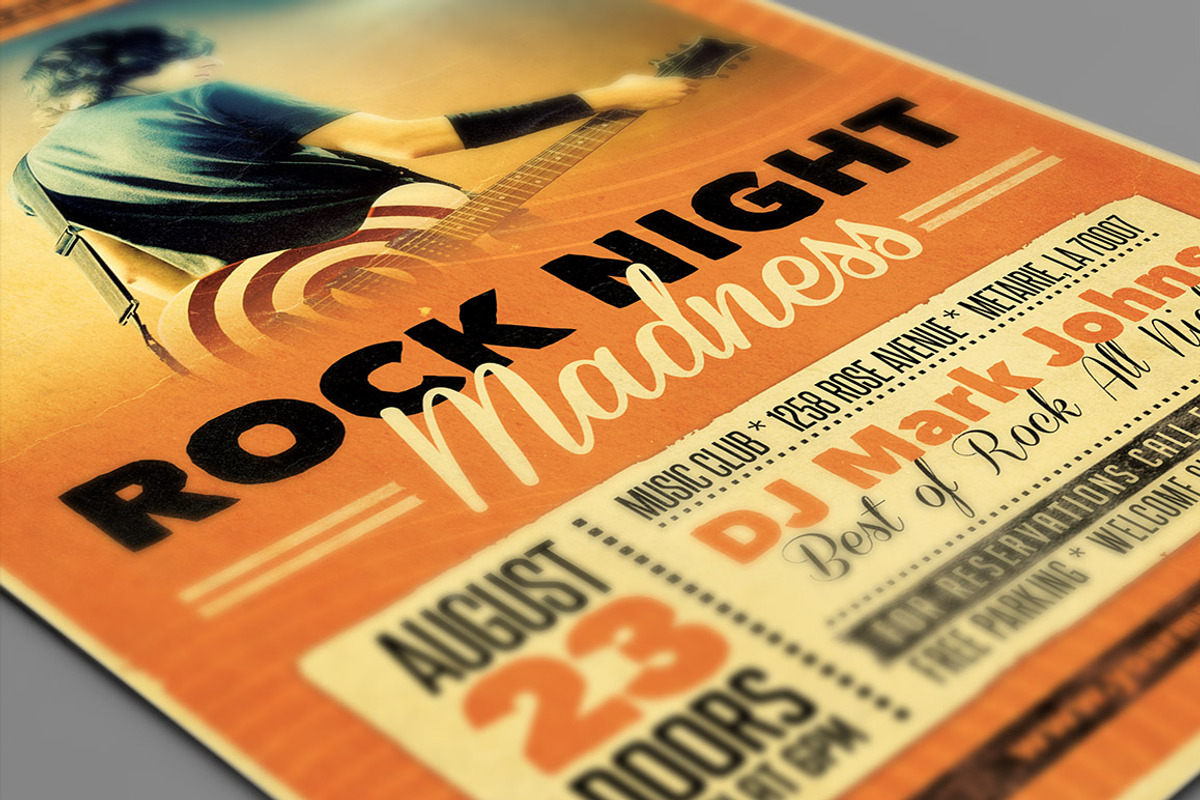 Rock Night Grunge Flyer, a Flyer Template by JumboDesign