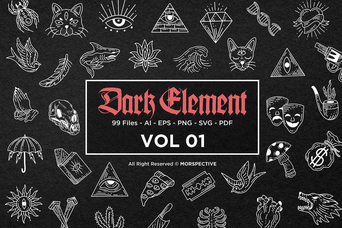 99 Dark Element Mystical Celestial, an Object Graphic by Morspective