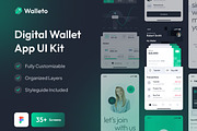 Walleto - Digital Wallet App UI Kit, an App Template by CreativeUI