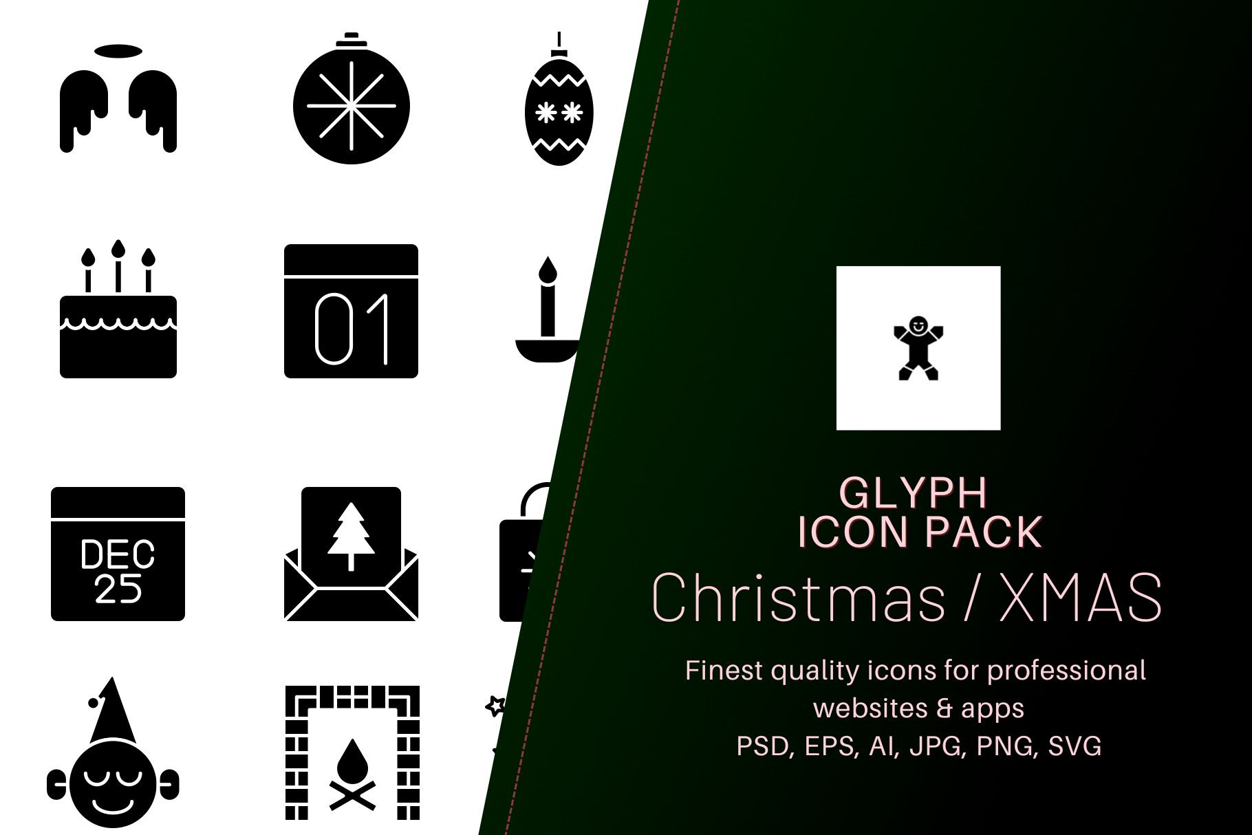 Best Christmas Glyph ICON Pack 50