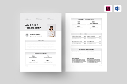 Media Kit | MS Word & Indesign, a Marketing Template by Leaflove