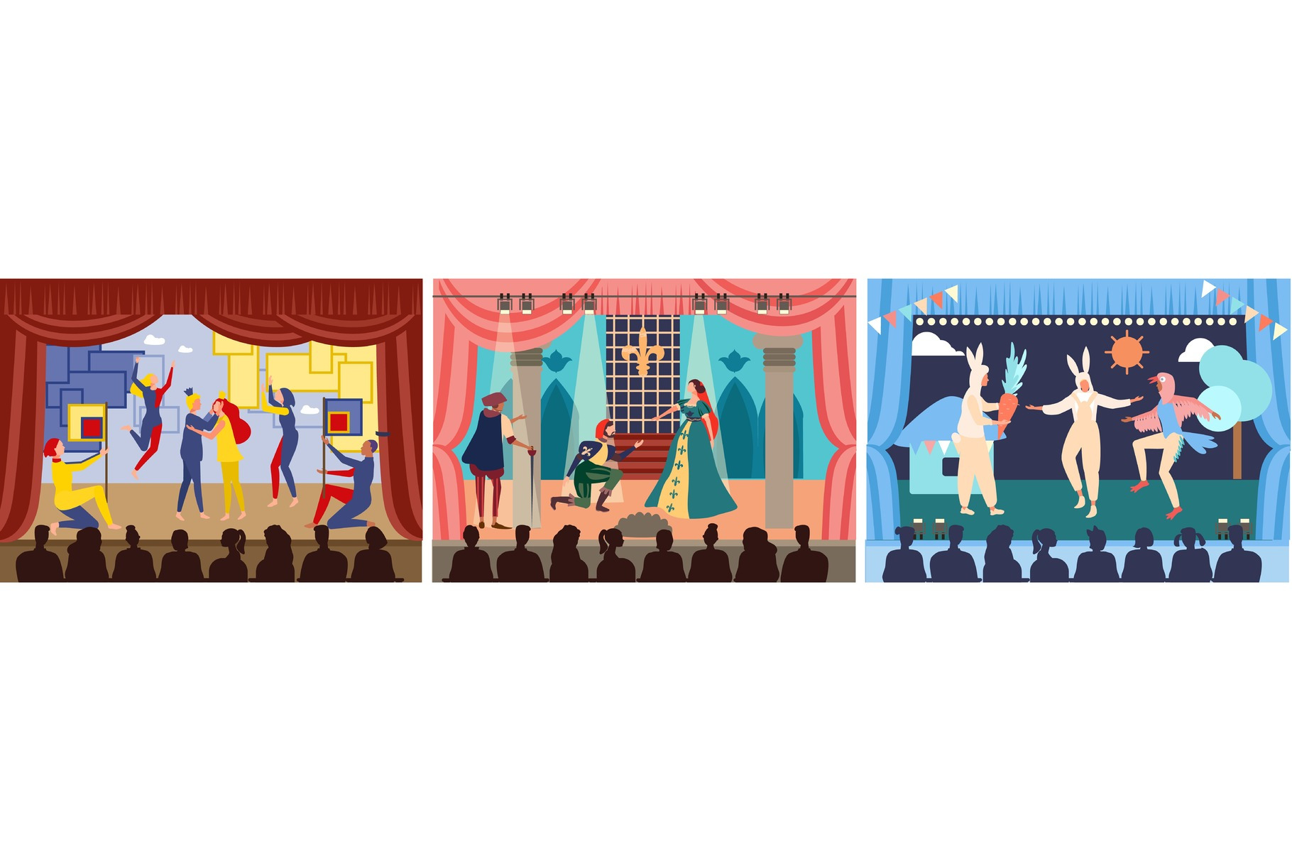 Actors on theater stage vector, an Object Graphic by VectorsBang