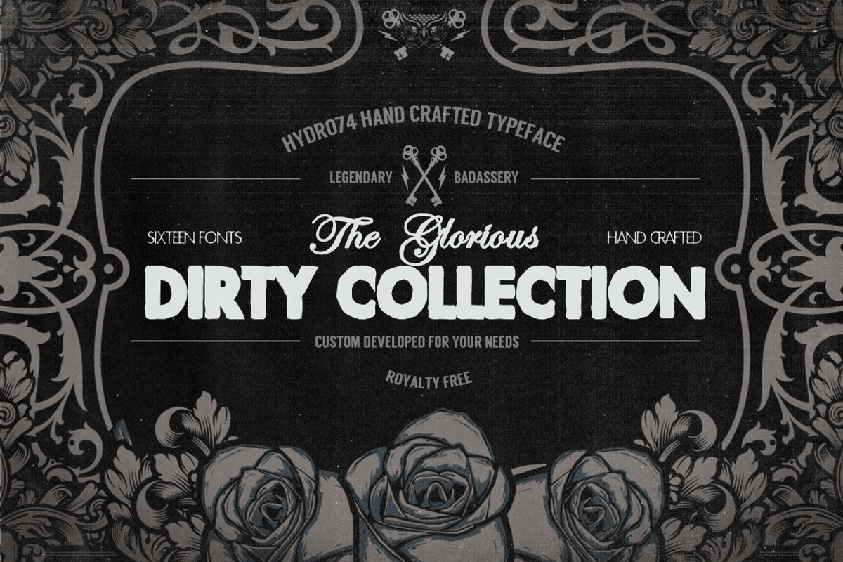 The Dirty Collection - 16 Fonts, a Font by Hydro74