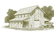 Woodcut Farm Work Scene, a Graphic by blue67sign