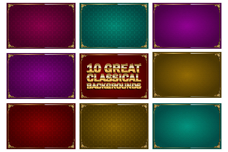 10 GREAT CLASSICAL BACKGROUNDS, a Decorative Illustration by Aromeo