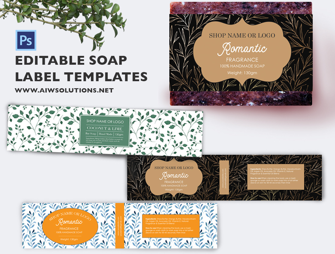 Soap label template id49, a Stationery Template by AIW SOLUTIONS