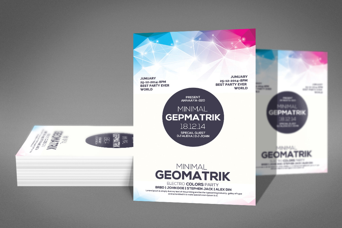 Minimal Geometric Flyer Psd, a Flyer Template by graphicforest