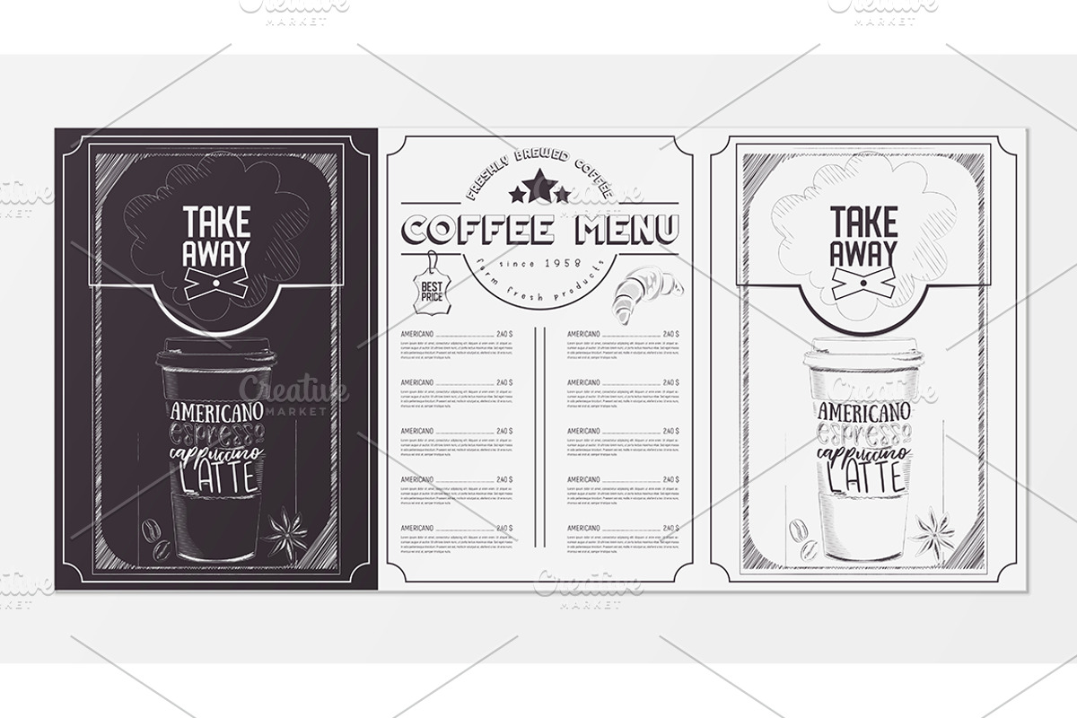 Coffee Menu Design, a Brochure Template by ELFIVETROV DESIGN
