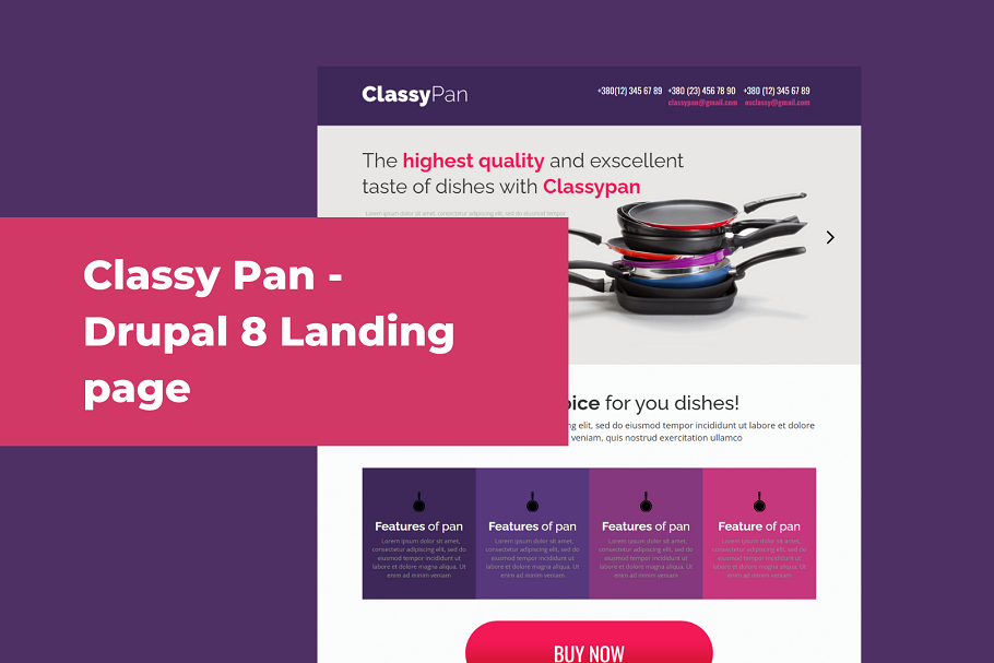 Classy Pan - Drupal 8 Landing page, a Websites & App Template by Ordasoft