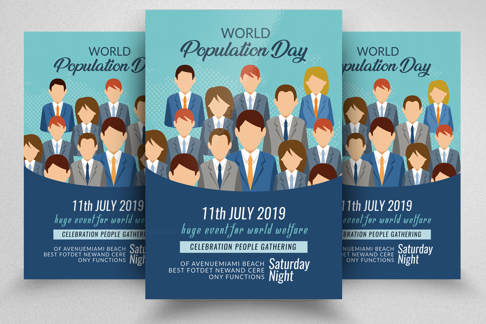World Population Day Event Flyer, a Flyer Template by Design Up
