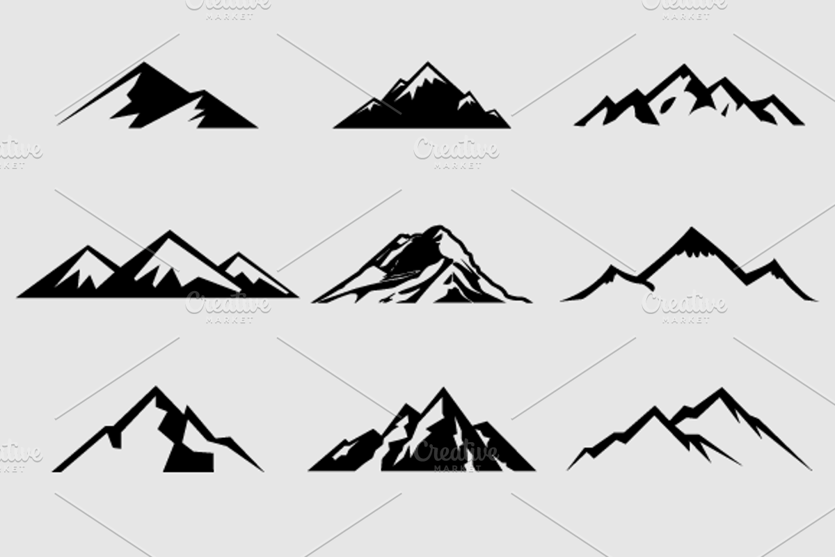 Mountain Shapes For Logos Vol 1, a Shape Add-On by LovePowerDesigns