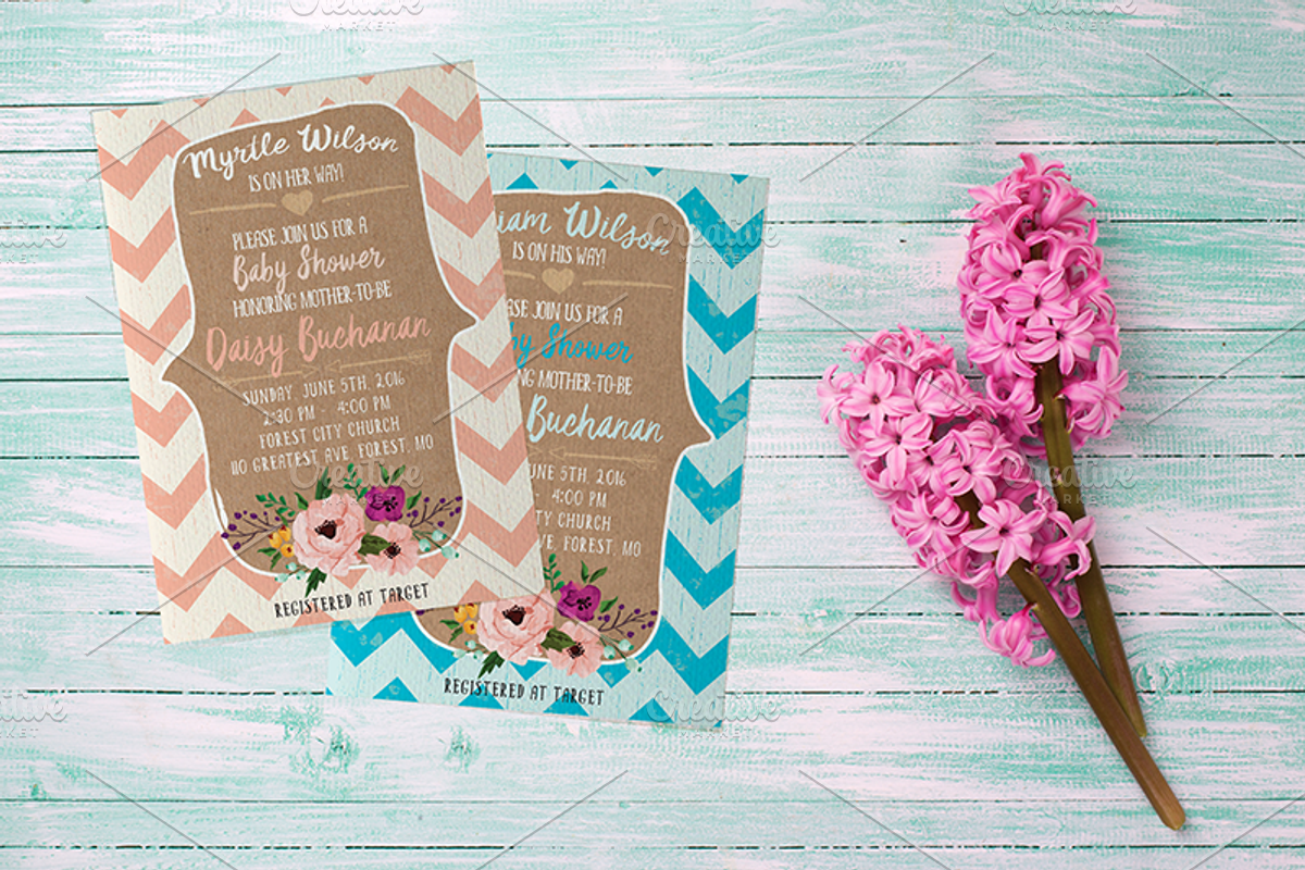 Baby Shower Invites, a Templates & Theme by Bonwell Designs
