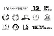 15 years anniversary icon, logo set, a Background Graphic by VM25