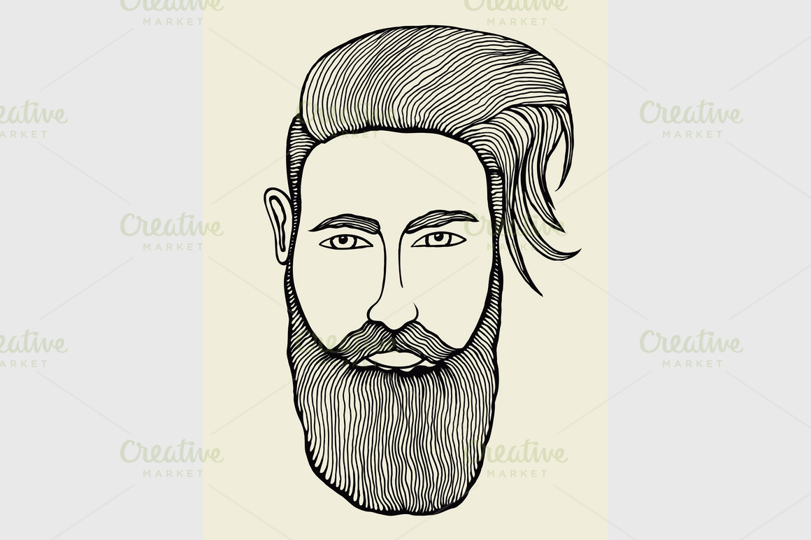 portrait of moustached man, a Graphic by IllustrationArtShop