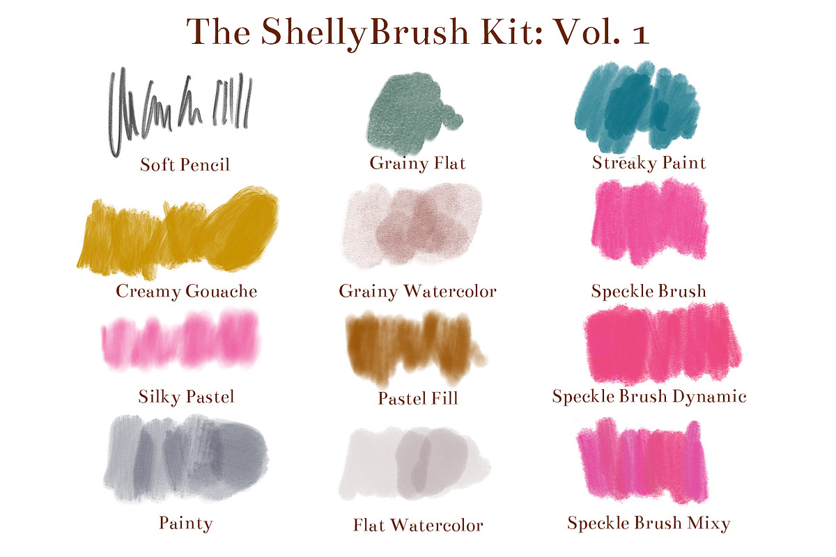 Realistic Digital Brushes Procreate, a Brush Add-On by Shelly Laslo ...
