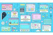 Y2K retro browser windows, a Technology Illustration by Vector Tradition