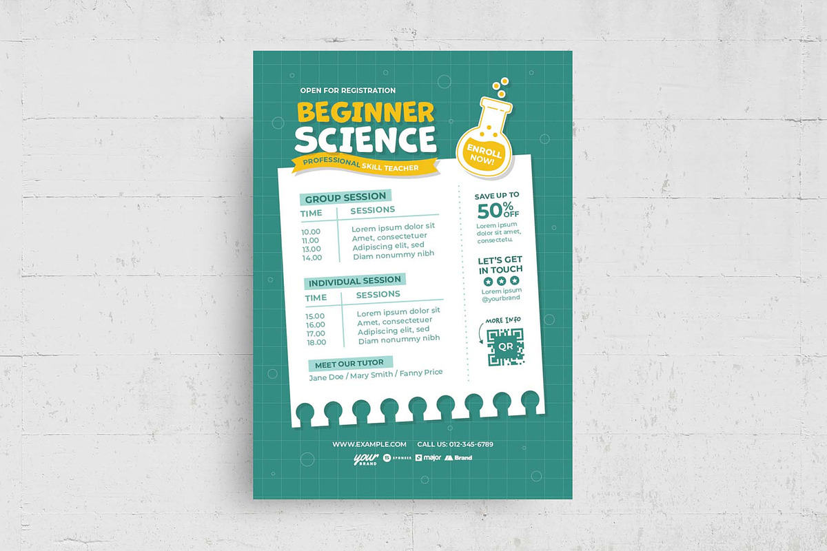 Science Education Flyer Template, a Flyer Template by BrandPacks