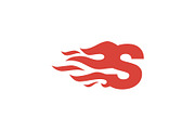 s letter lowercase fire flame hot, a Branding & Logo Template by vastard