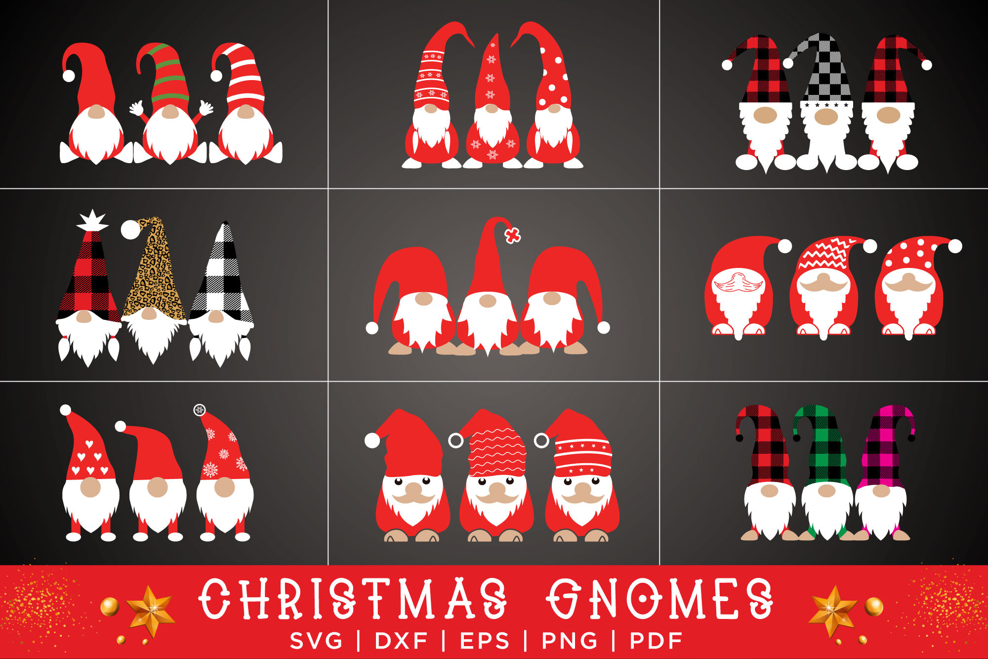 Christmas Gnomes Bundle SVG, a Graphic by CraftlabSVG