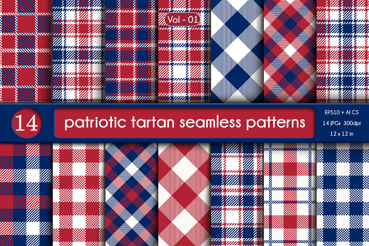 Patriotic Tartan Plaid. Vol-01, a Pattern Graphic by Vectorchoice ...