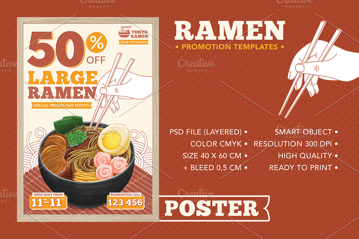 Ramen Promotion Templates, a Flyer Template by MEDZ