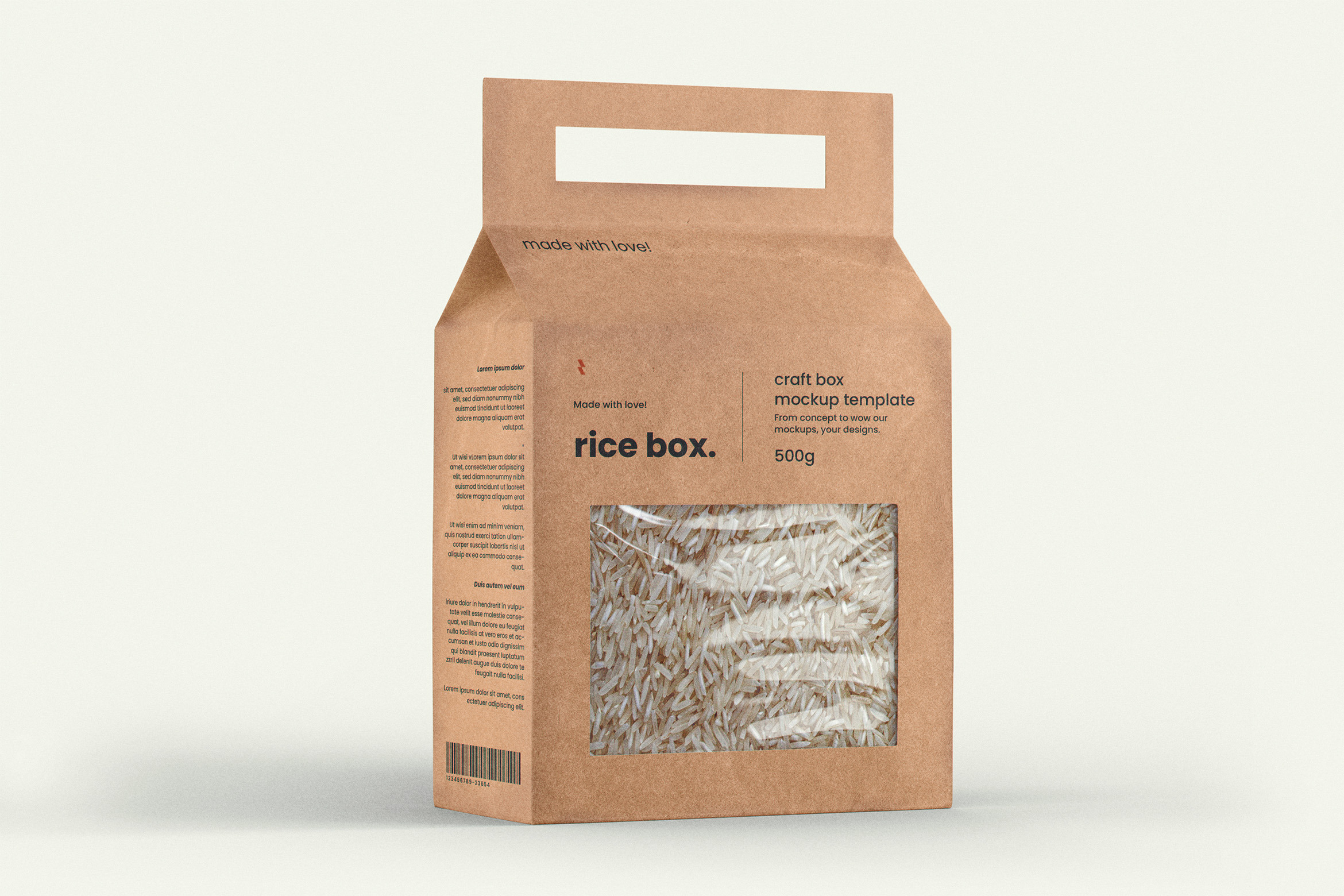 Craft Rice Box Mockup, a Packaging Mockup by Designer Dude