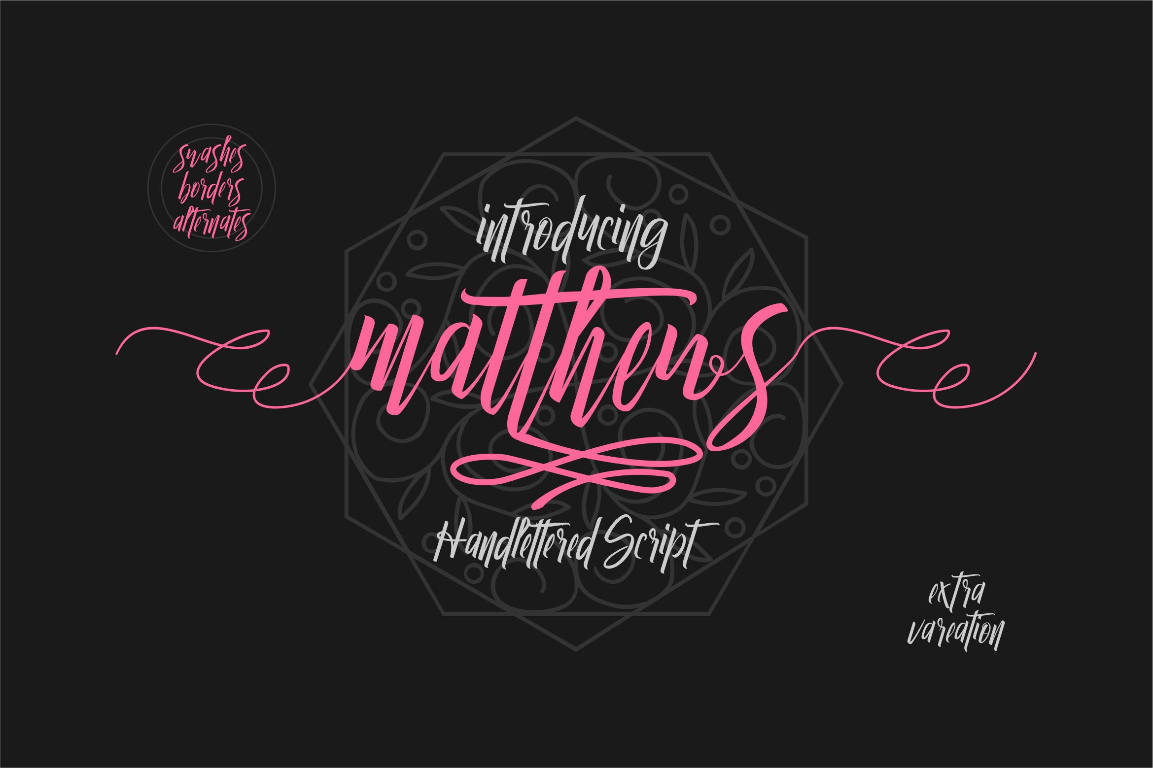 Matthews, a Script Font by Barkah