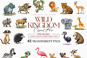 61 Watercolor Wild Animals Clipart