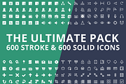 600x2 Vector Icons, Ultimate Pack, a Solid Icon by PixelBazaar