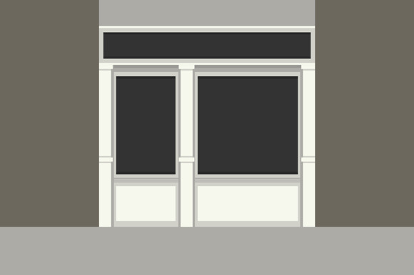 Shopfront with Black Windows, an Object Graphic by in8finity