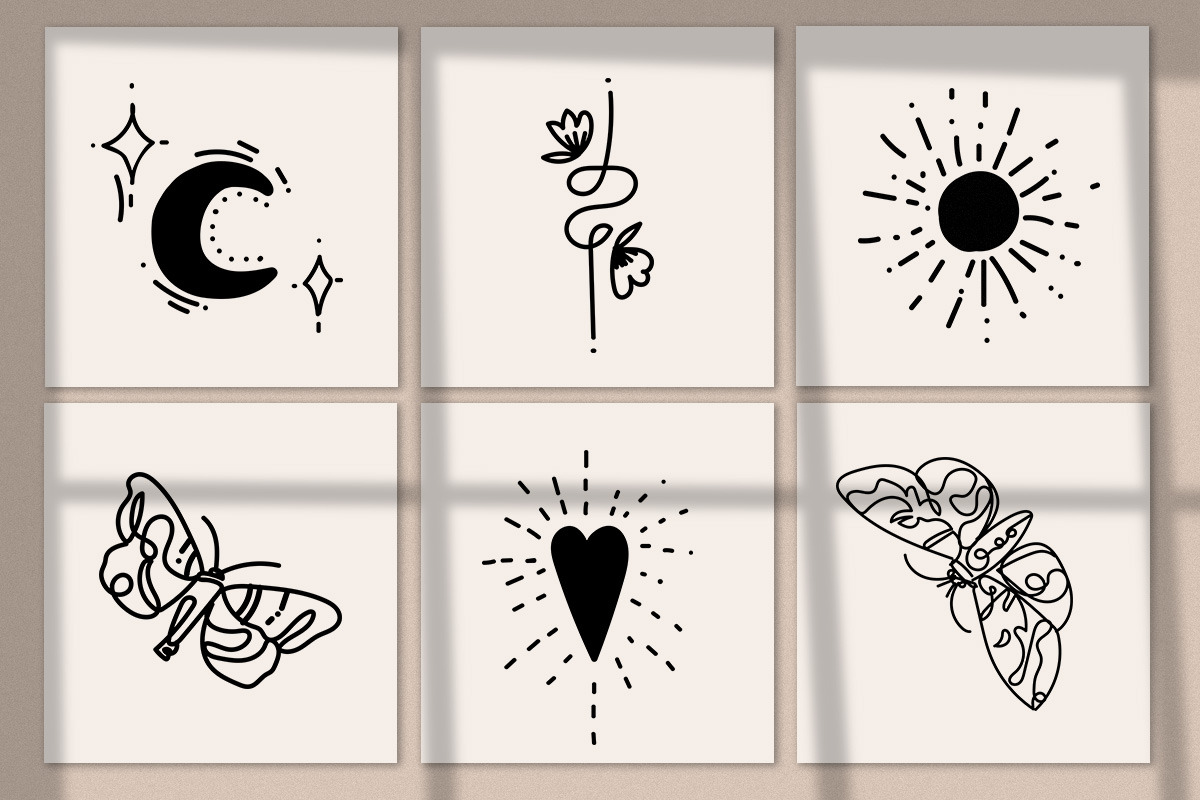 Line Art Abstract Insta Logo Kit, a Decorative Illustration by NassyArt