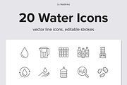 Water Line Icons, an Outline Icon by Nadiinko