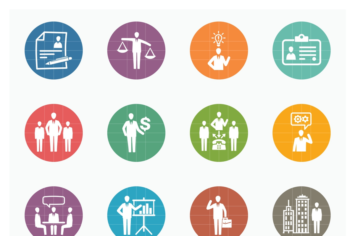 Colored Business & Management Icons, an Icon by introwiz1