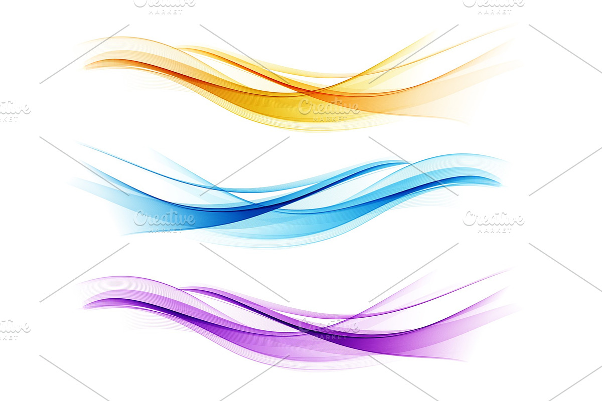 Set of color abstract wave design, a Texture Graphic by Marinstri
