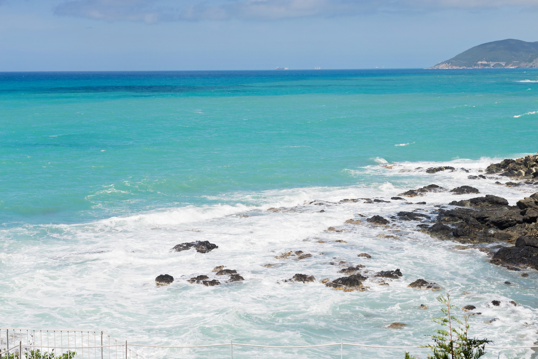 Beautiful azure sea and the rocky featuring sea, azure, and blue ...