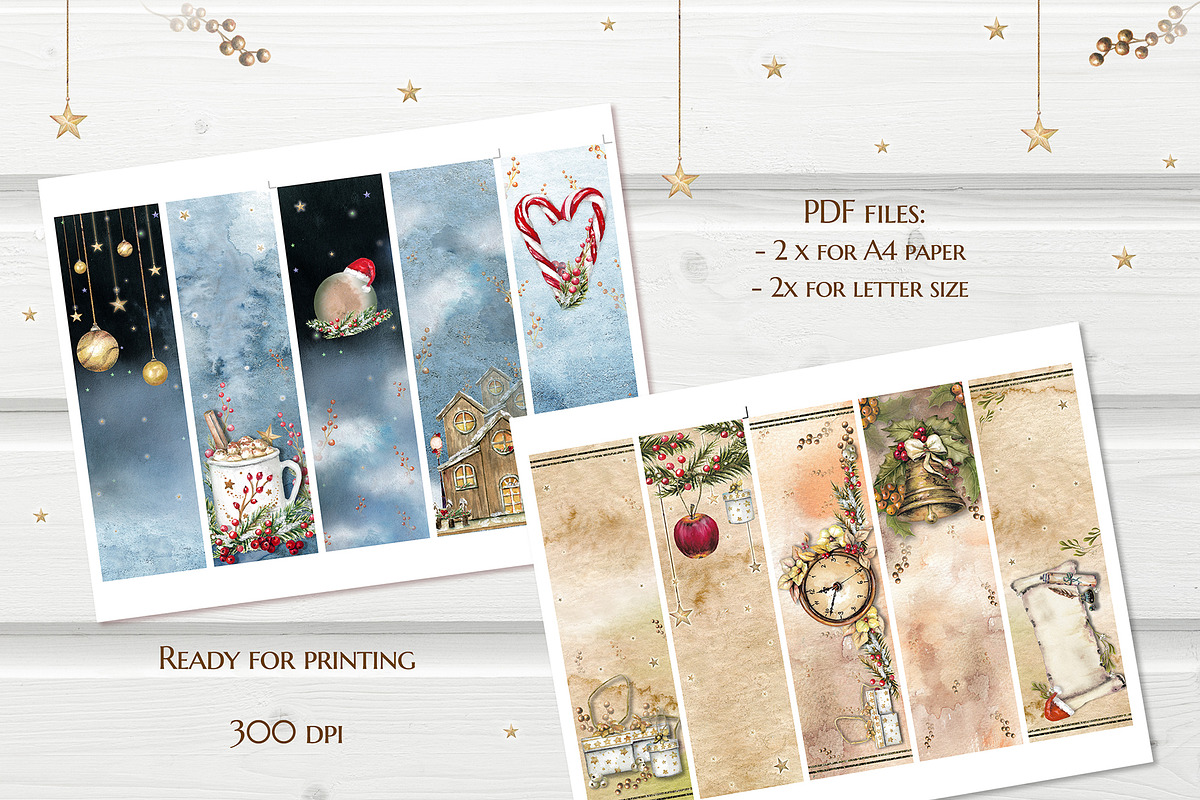 Christmas - Printable Bookmarks Set