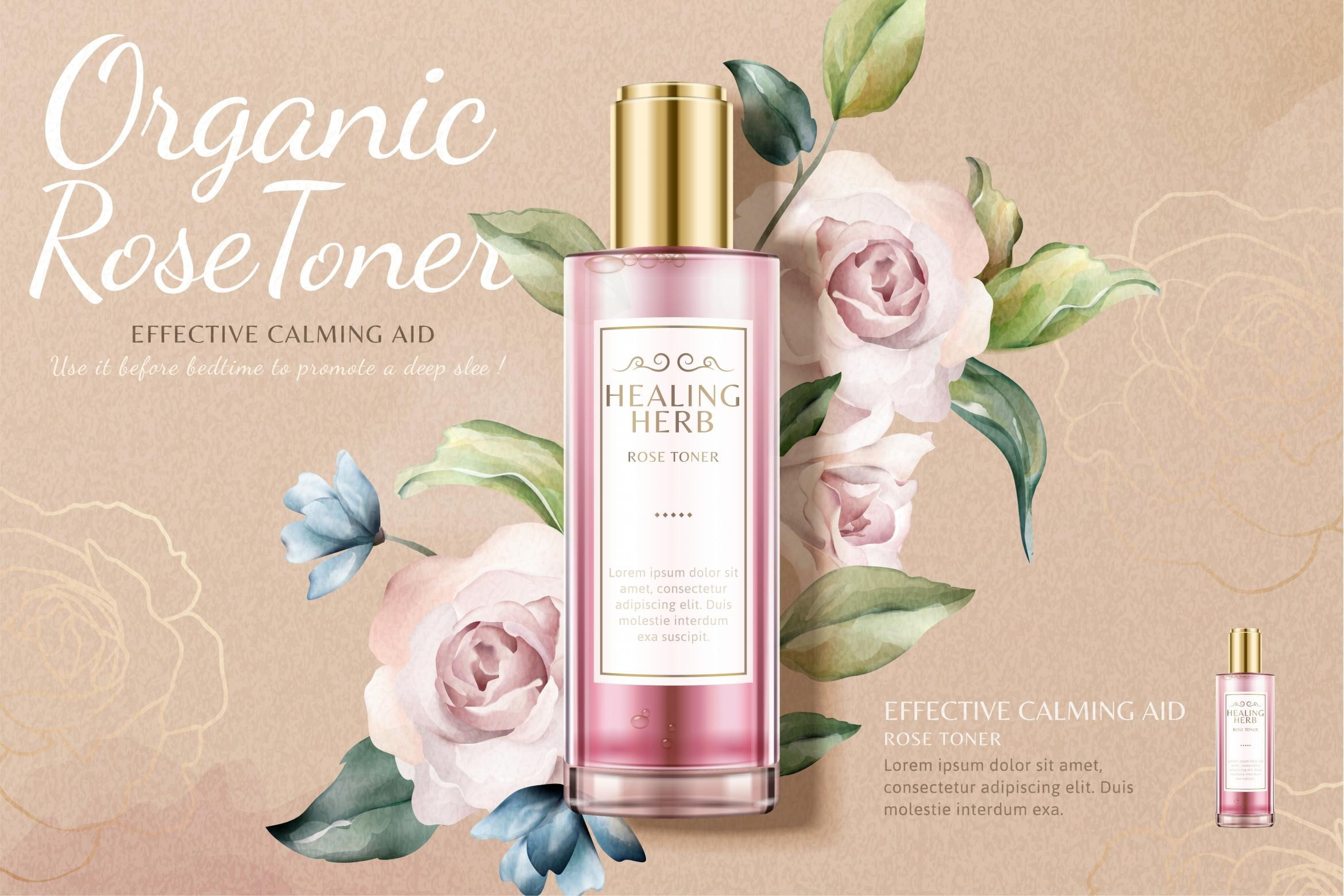 Romantic rose toner ads, a Flyer Template by TotallypicRF