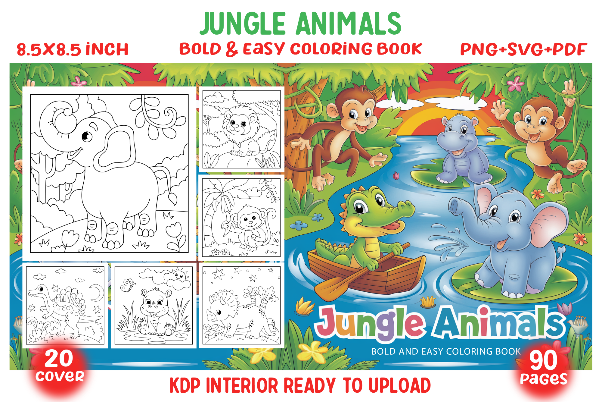 Jungle Animals Coloring Book Vol -01, an Animal Illustration by Daisy ...