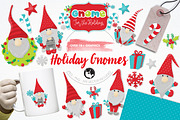 Holiday gnomes illustration pack, an Illustration by PrettyBundles