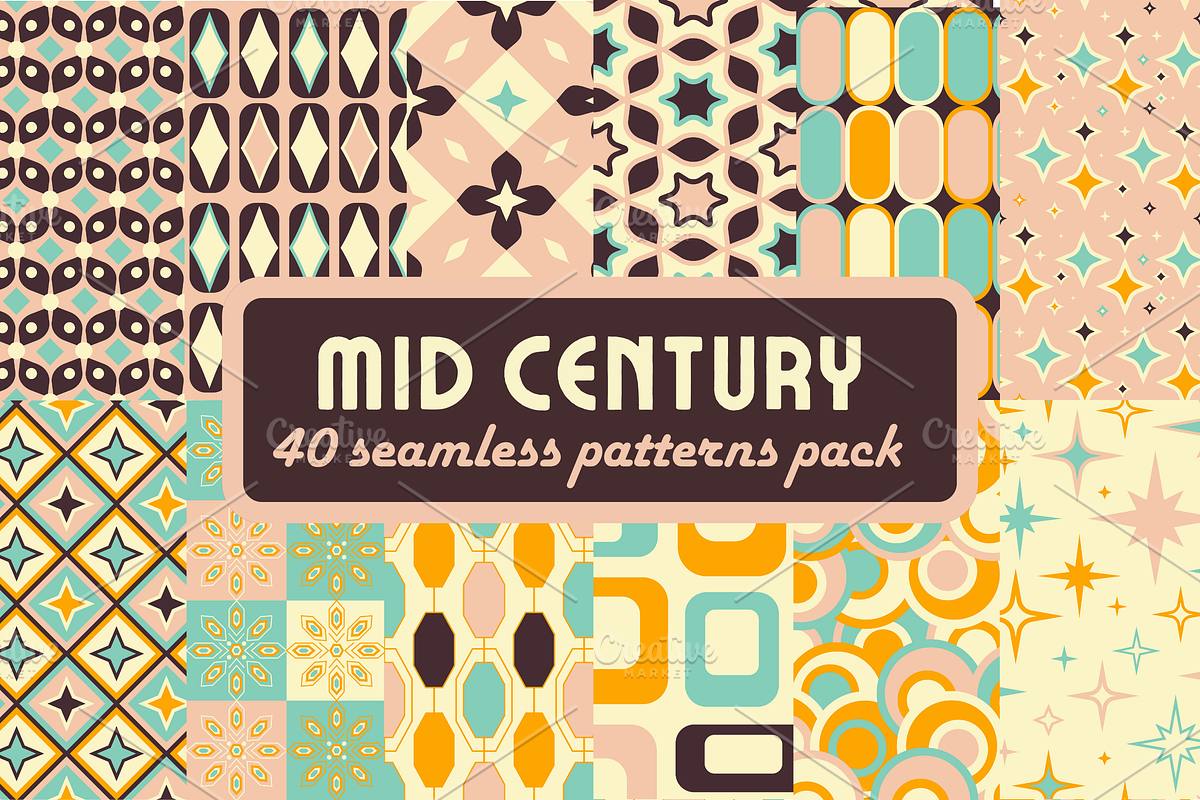 50s Mid century patterns pack, a Pattern Graphic by Art's and patterns